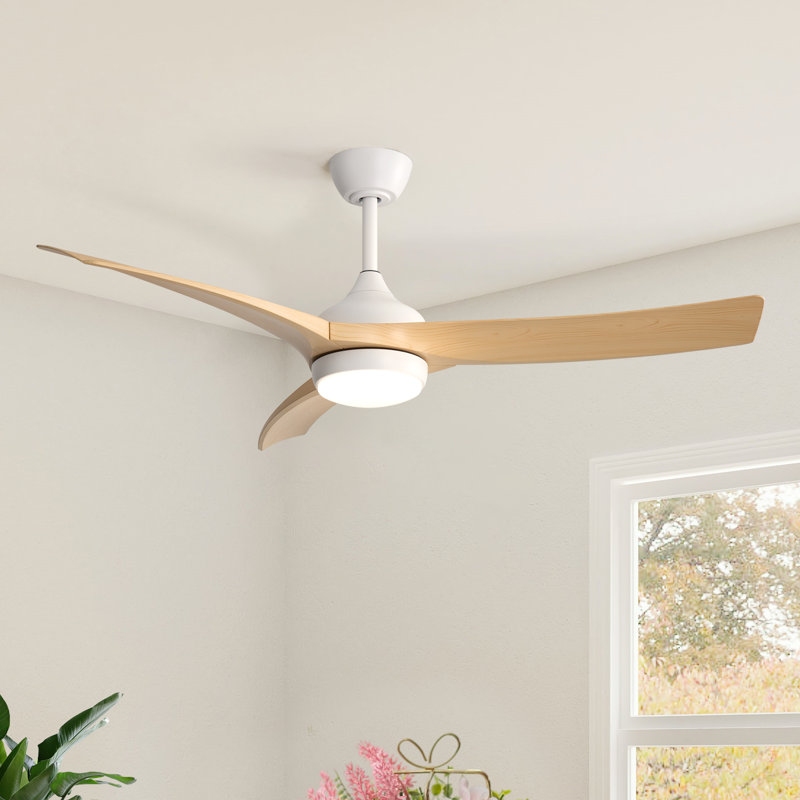 George Oliver Nicola 52" 3-Blade Standard Ceiling Fan With Remote and Led Light & Reviews | Wayfair